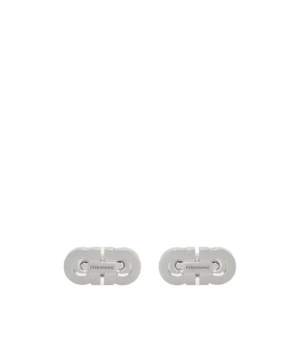 FERRAGAMO Double Gancini Cufflinks - Palladium