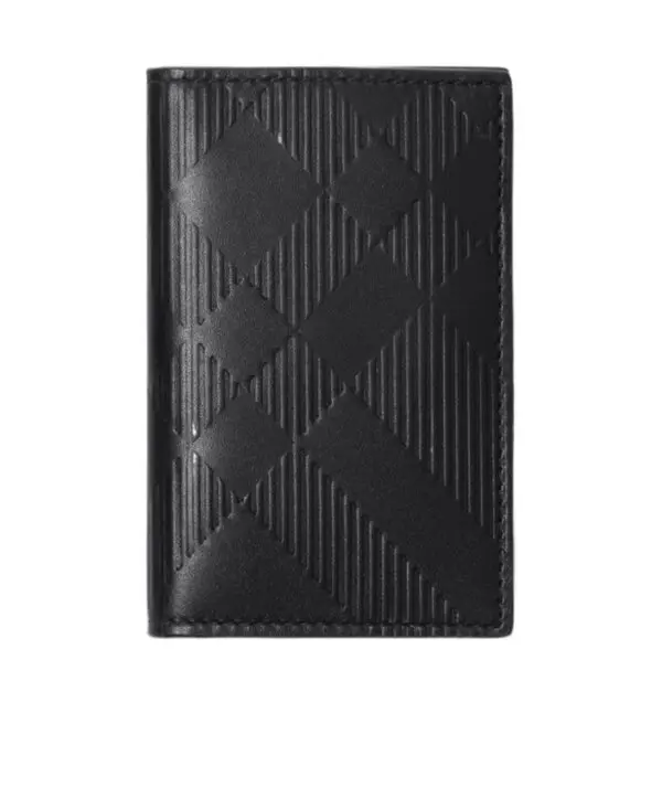 Burberry Check Embossed Card Holder - Black
