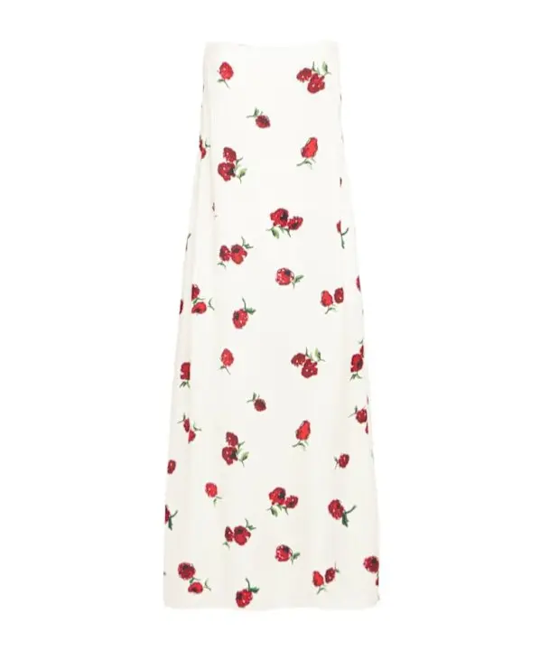 Khaite Sicily Printed Viscose Twill Midi Dress - White