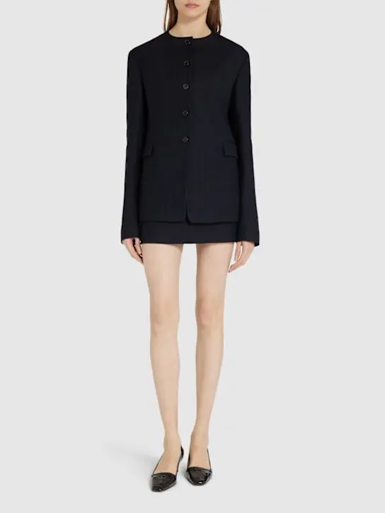 Khaite Jett Virgin Wool Blend Mini Skirt - Black