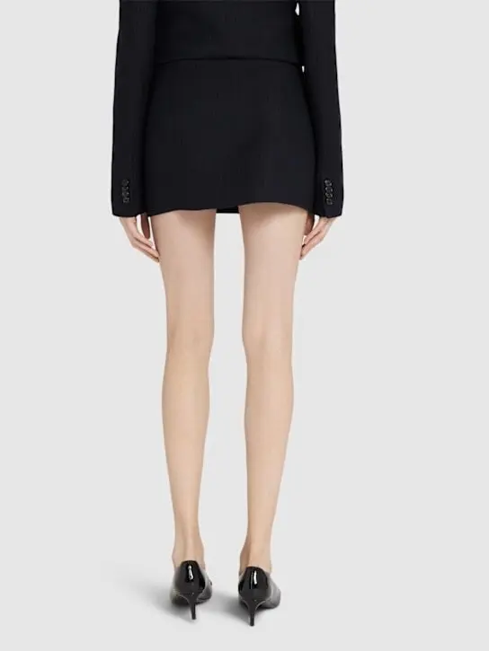 Khaite Jett Virgin Wool Blend Mini Skirt - Black