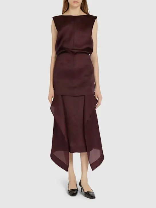 Khaite Nina Layered Panel Midi Skirt - Black