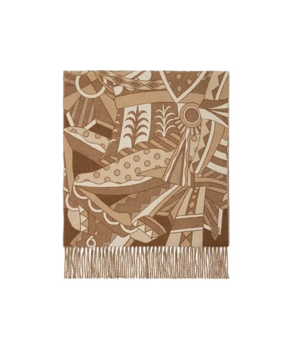 Burberry Carousel Ekd Scarf - Camel