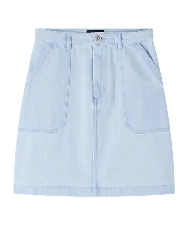 A.p.c. Denim Mini Skirt With Multiple Pockets