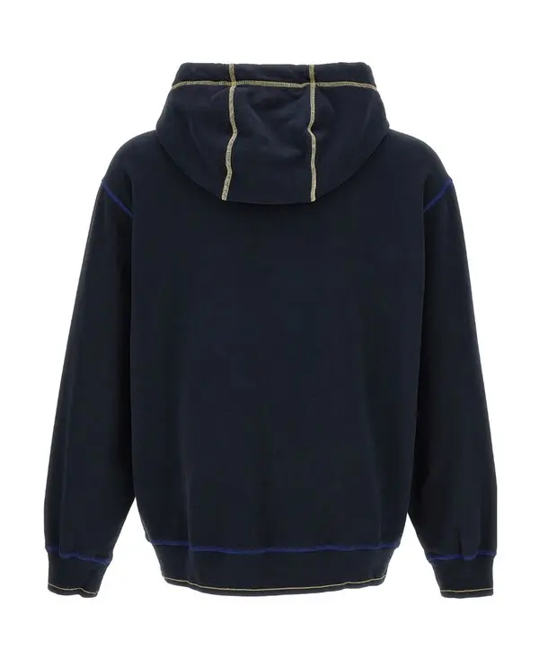 Stone Island Logo Embroidered Cotton Hoodie