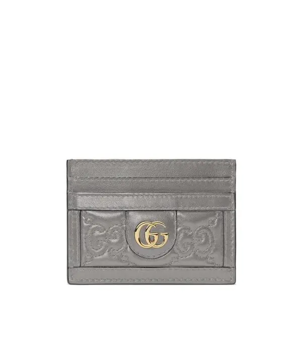 Gucci Gg Matelassé Card Holder - Gray