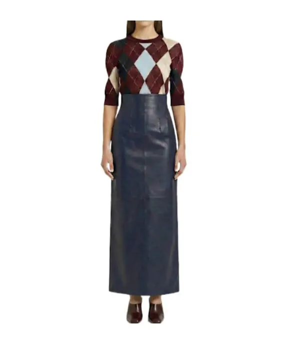 Khaite Loxley Leather A-line Skirt - Black