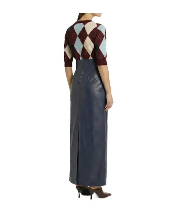 Khaite Loxley Leather A-line Skirt - Black