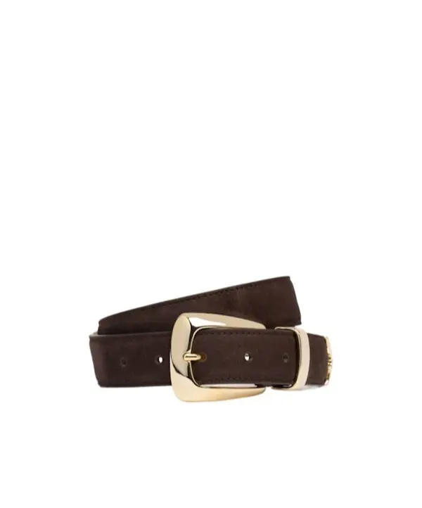 Khaite Benny Suede Belt - Black