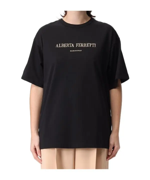 Alberta Ferretti Logo Printed Crewneck T-shirt