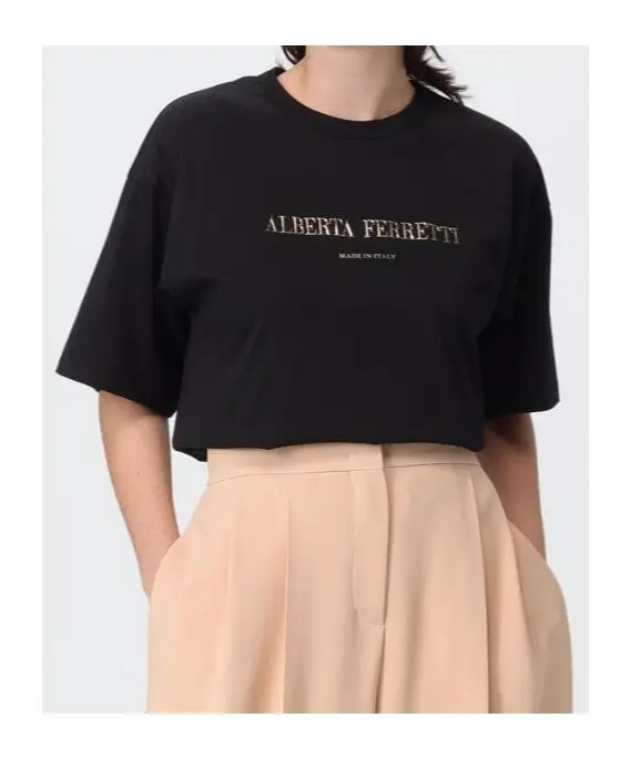 Alberta Ferretti Logo Printed Crewneck T-shirt