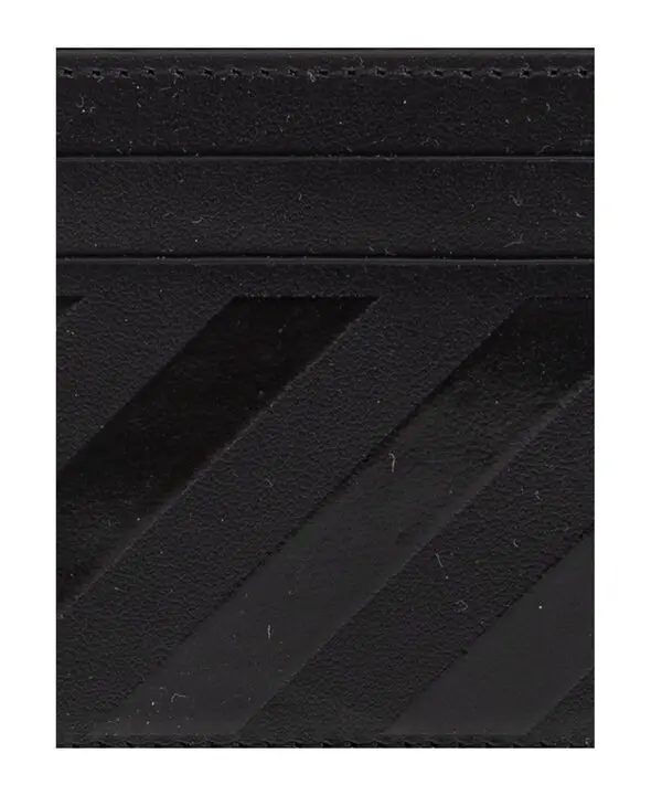 Off-White Diagonal Leather Card Holder