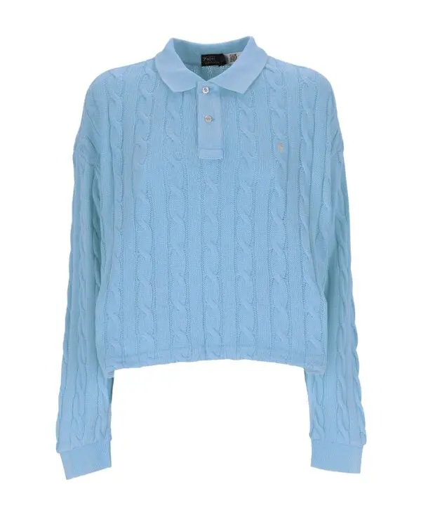 Polo Ralph Lauren Cable-knit Cotton Long-sleeve Polo Shirt