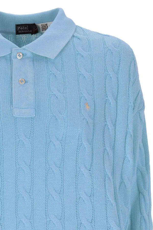 Polo Ralph Lauren Cable-knit Cotton Long-sleeve Polo Shirt