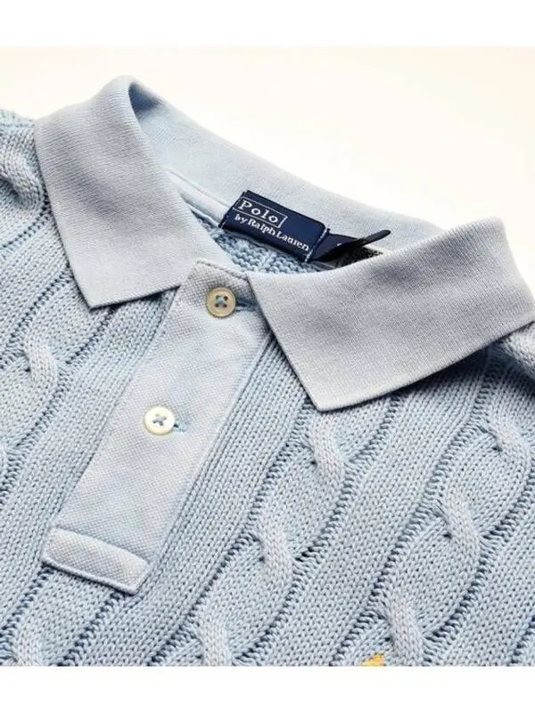 Polo Ralph Lauren Cable-knit Cotton Long-sleeve Polo Shirt