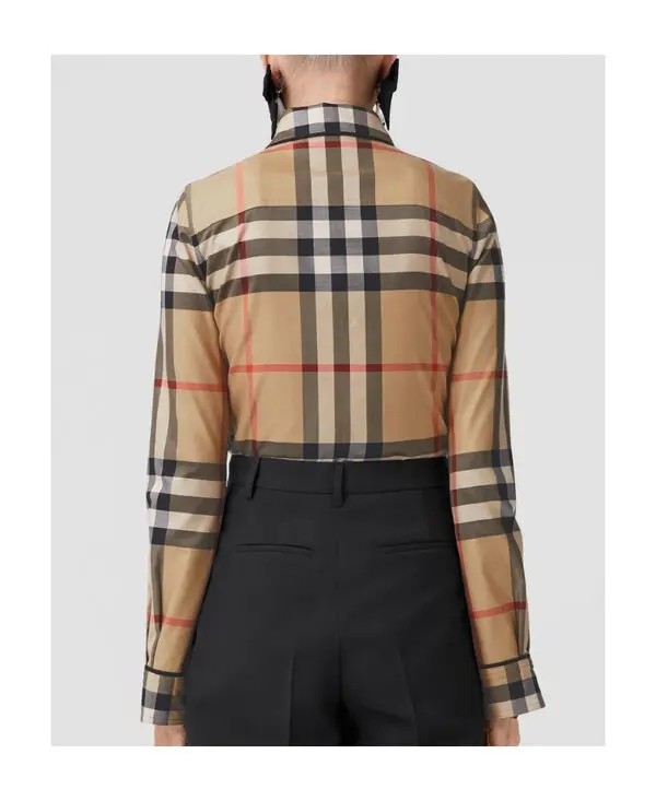 Burberry Exaggerated Checked Long-sleeve Shirt
