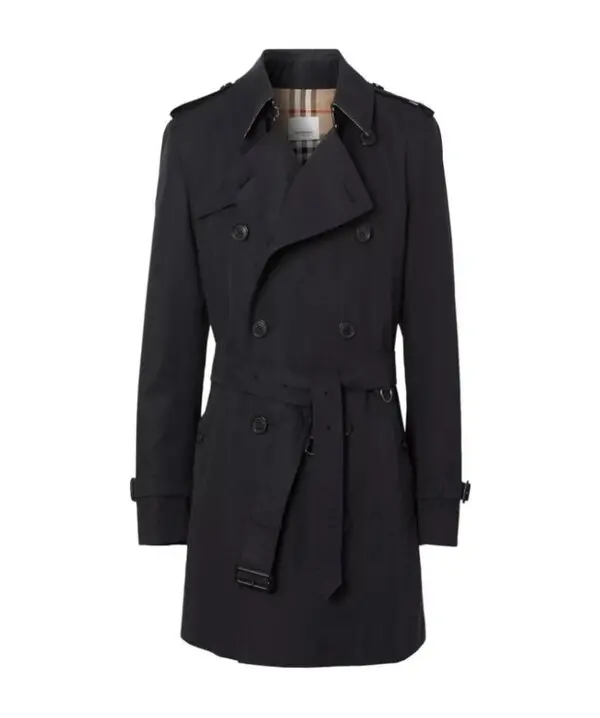 Burberry Cotton Gabardine Trench Coat - Blue