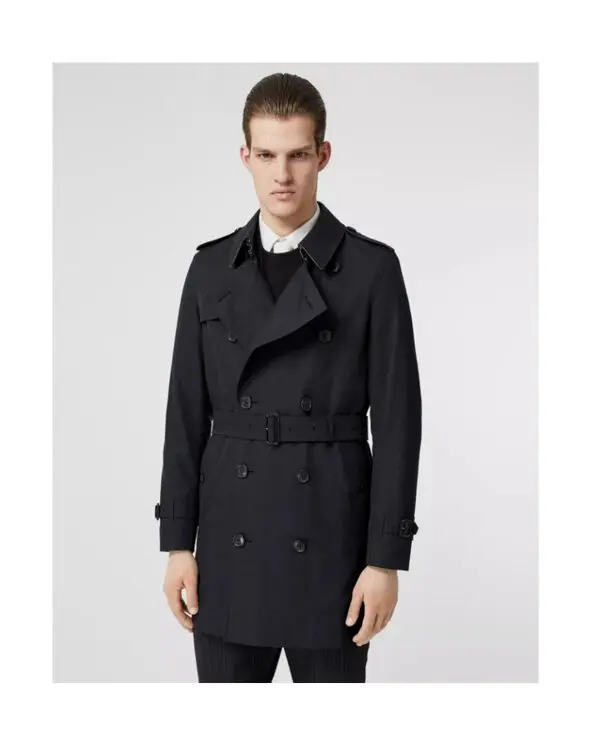 Burberry Cotton Gabardine Trench Coat - Blue