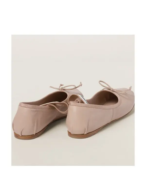 Miu Miu Logo Detailed Ballerina Flats