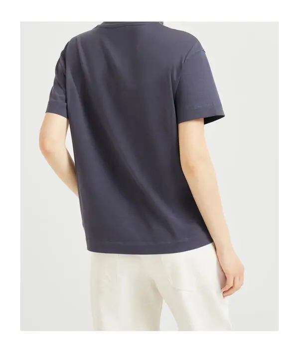 Brunello Cucinelli Shiny Tab Crewneck T-shirt