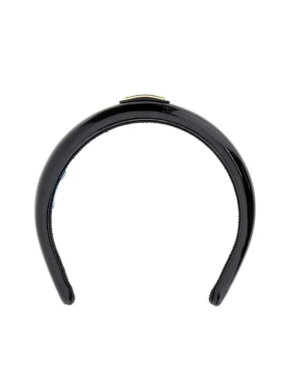 Prada Logo Plaque Headband - Black