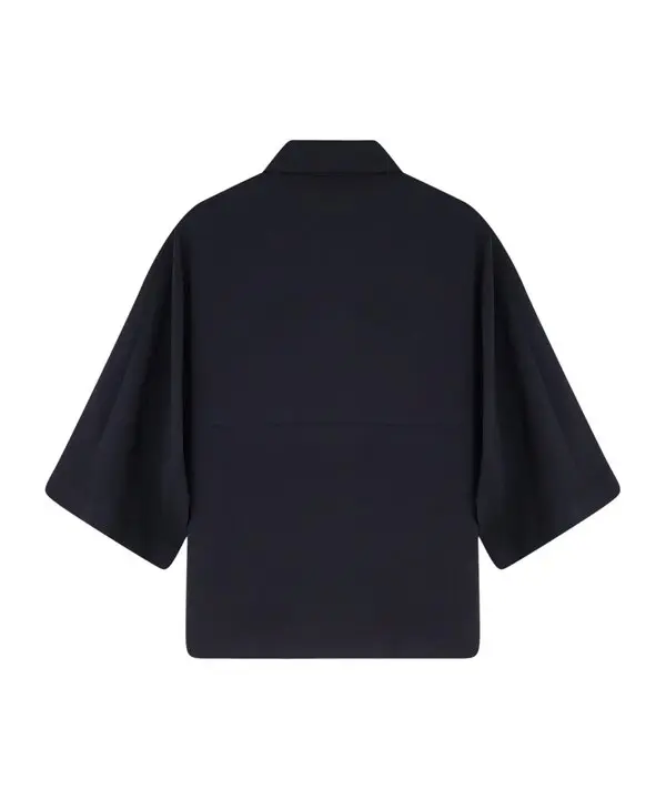 ALYSI Boxy Short-sleeve Top With Pointed Collar