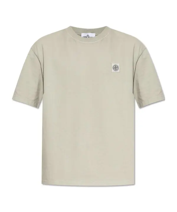 Stone Island Logo Patch Short Sleeve T-shirt - Grey