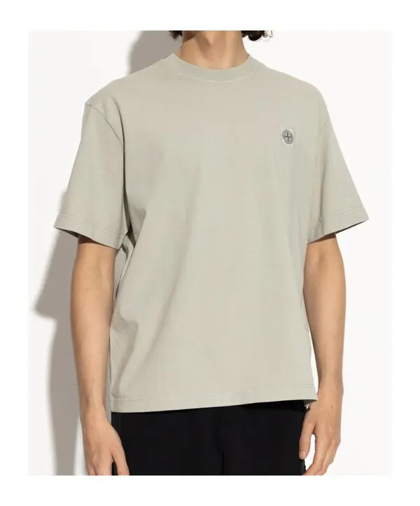 Stone Island Logo Patch Short Sleeve T-shirt - Grey