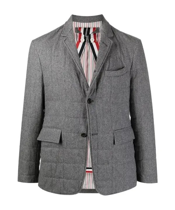 Thom Browne Padded Jacket With Rwb Stripes
