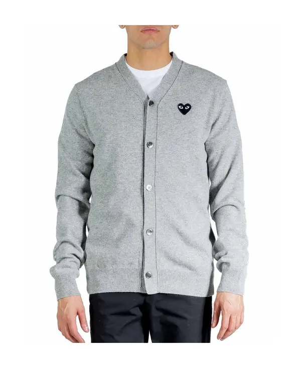 Play Comme Des Garcon Heart Decal Cardigan