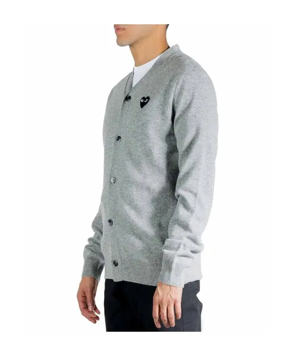 Play Comme Des Garcon Heart Decal Cardigan