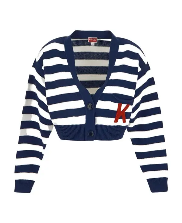 Kenzo Striped V-neck Knitted Cardigan