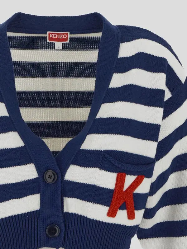 Kenzo Striped V-neck Knitted Cardigan