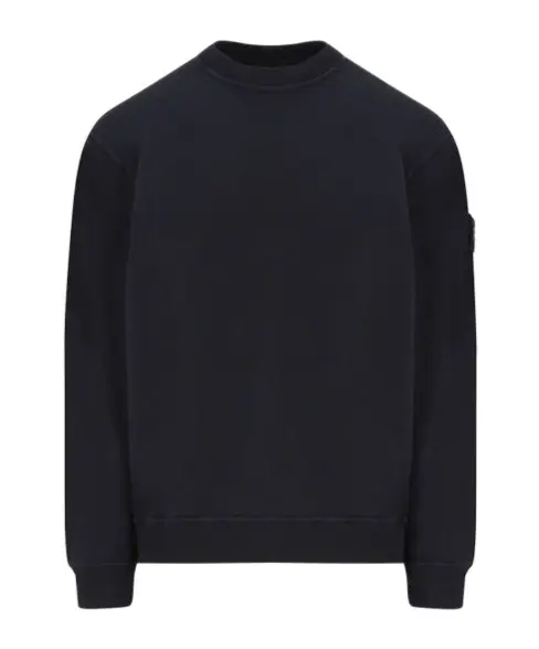 Stone Island Logo Patch Crewneck Sweatshirt - Blue