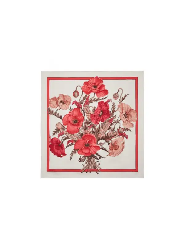 FERRAGAMO Pattern Silk Scarf - White
