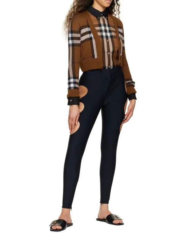Burberry Tb Logo Plaque Leather Slide Sandals