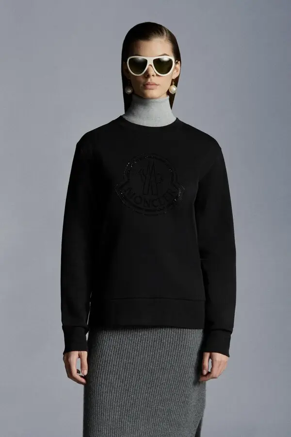 Moncler Embellished Logo Crewneck Sweatshirt