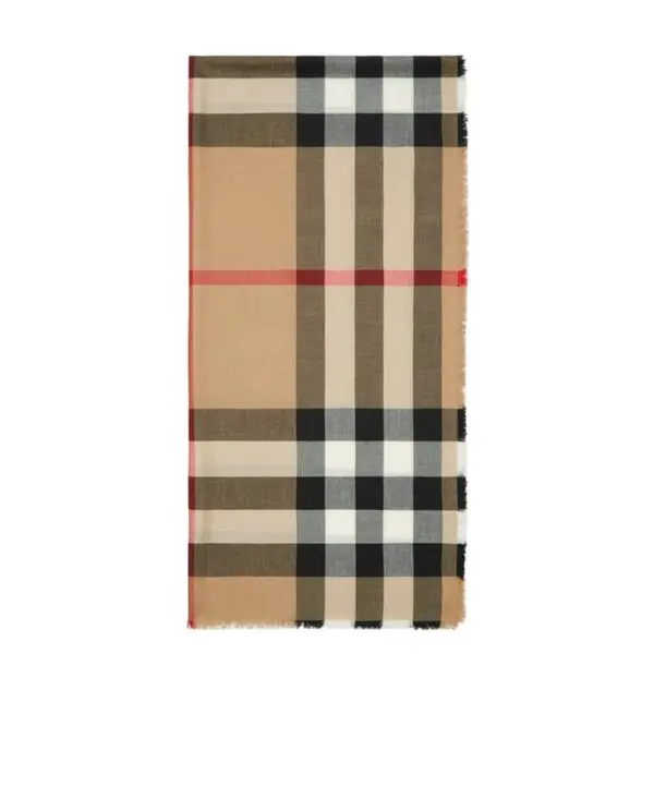 Burberry Checked Fringed-edge Scarf