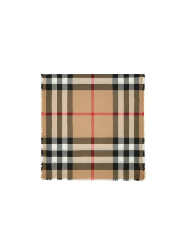 Burberry Checked Fringed-edge Scarf