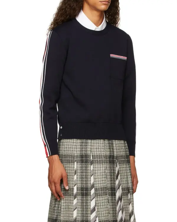 Thom Browne Signature Stripe Trim Jumper