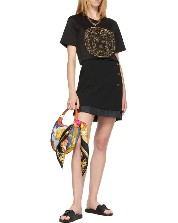 Versace Medusa Head Crystal Embellished Crewneck T-shirt