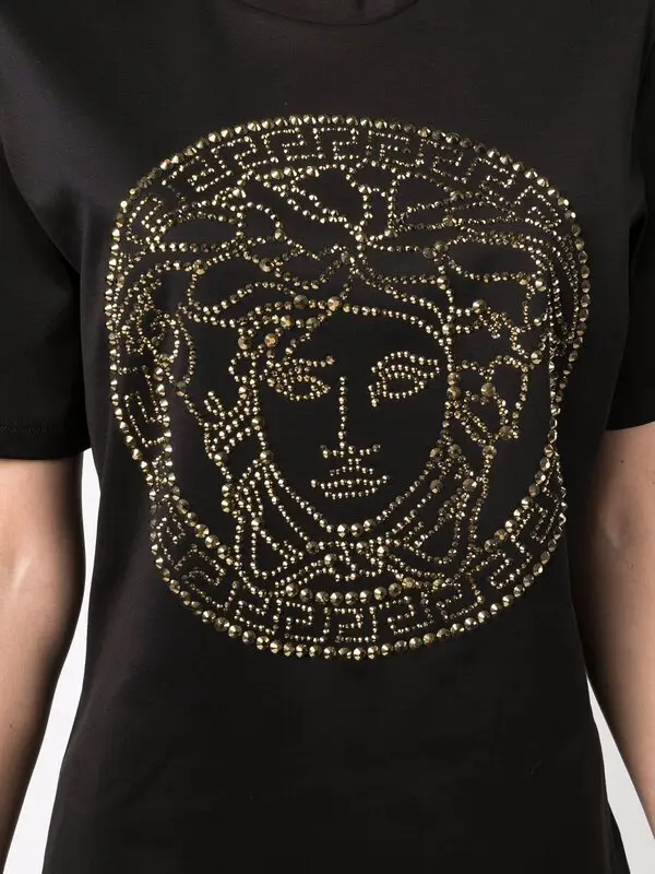 Versace Medusa Head Crystal Embellished Crewneck T-shirt
