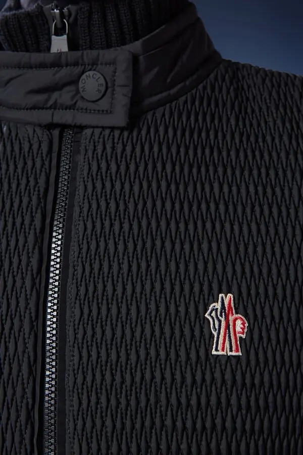 Moncler Wool Zip-up Cardigan - Black