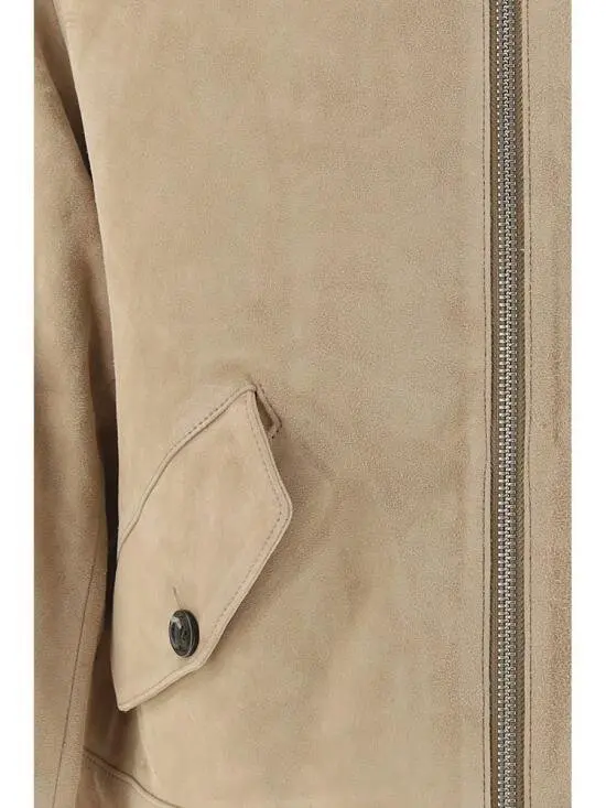Ami Suede Bomber Jacket - Nude