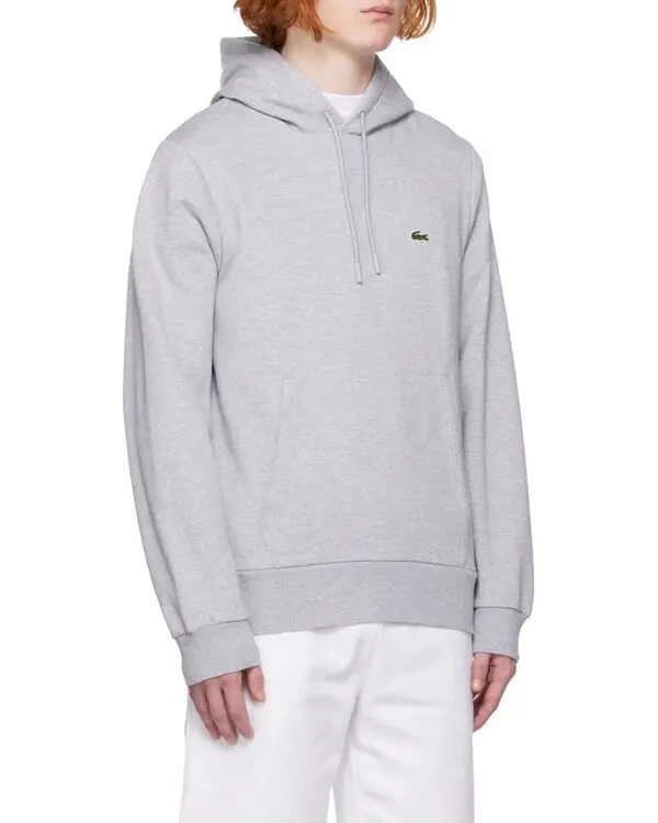 Lacoste Logo Embroidered Drawstring Hoodie - White