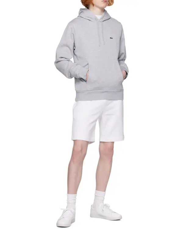 Lacoste Logo Embroidered Drawstring Hoodie - White