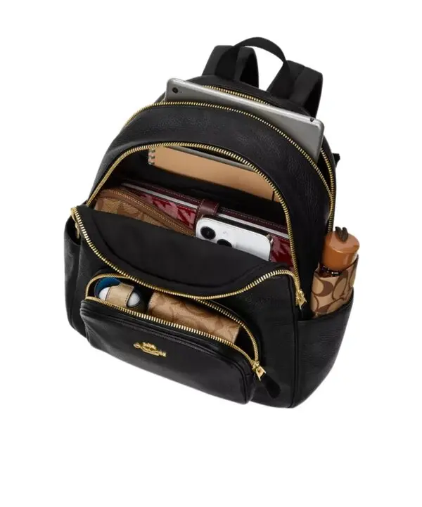 COACH Court Backpack In Signature Canvas - Opal/walnut/black