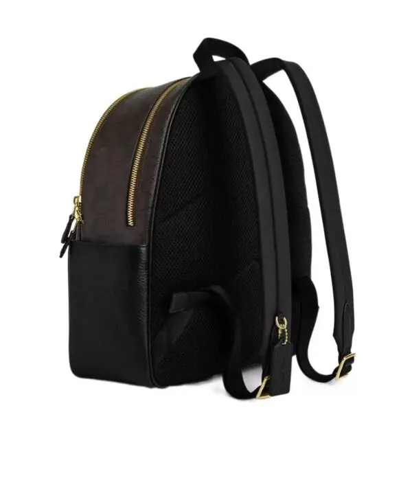 COACH Court Backpack In Signature Canvas - Opal/walnut/black