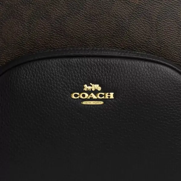 COACH Court Backpack In Signature Canvas - Opal/walnut/black