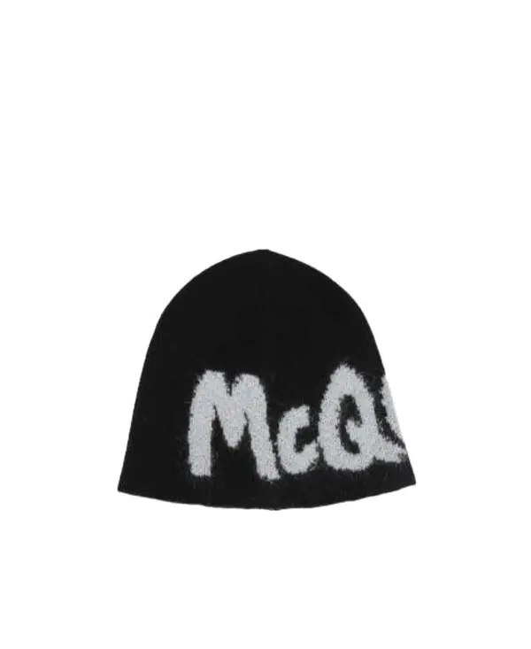 Alexander McQueen Logo Intarsia Knitted Beanie - Black